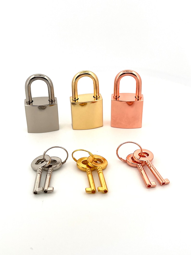 Small Rose Gold Square Padlock Lovelock With Keys - Etsy
