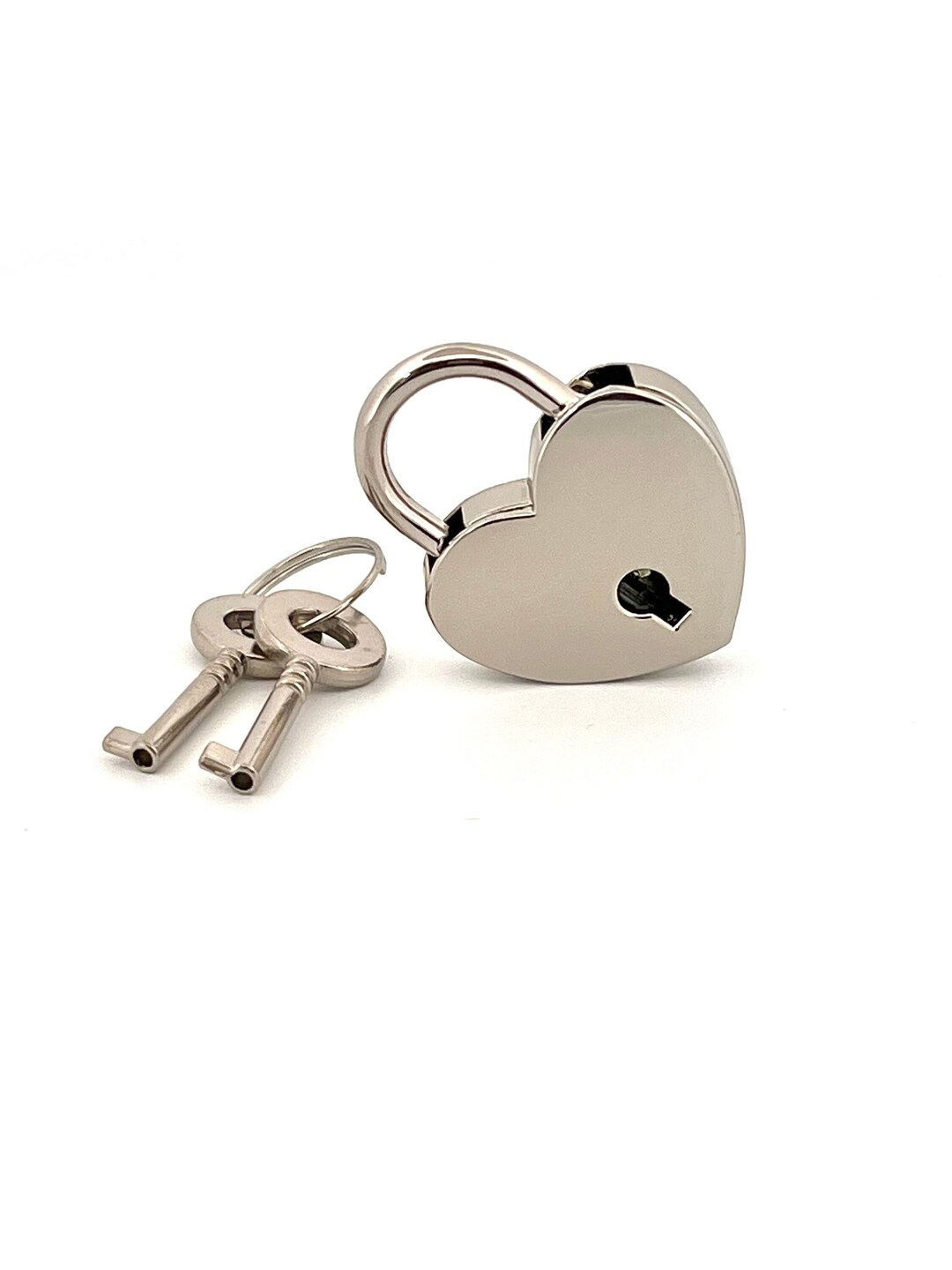 Small Silver Heart Padlock Lovelock With Keys - Etsy