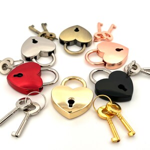 Small Silver Heart Padlock Lovelock With Keys - Etsy