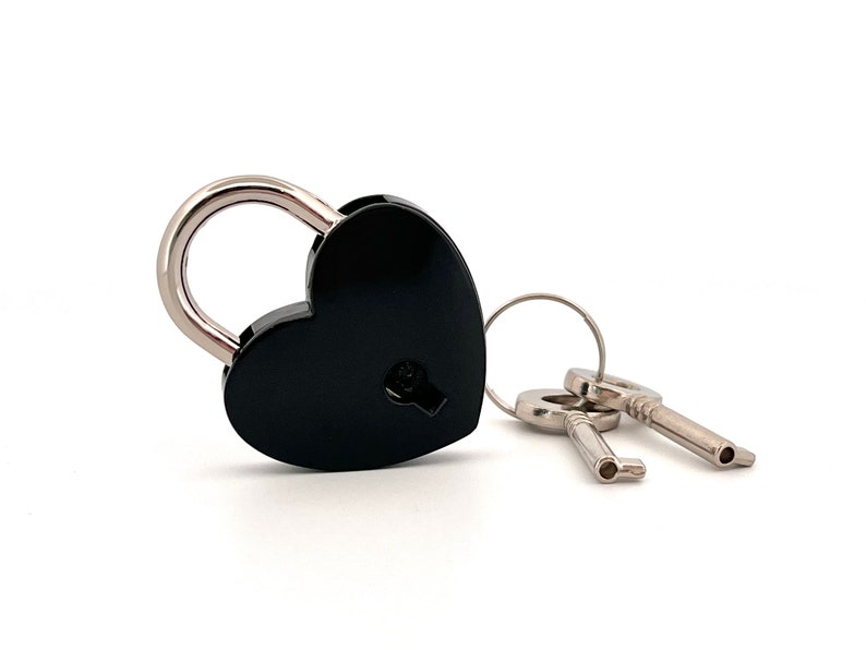 Small Silver Heart Padlock Lovelock With Keys - Etsy