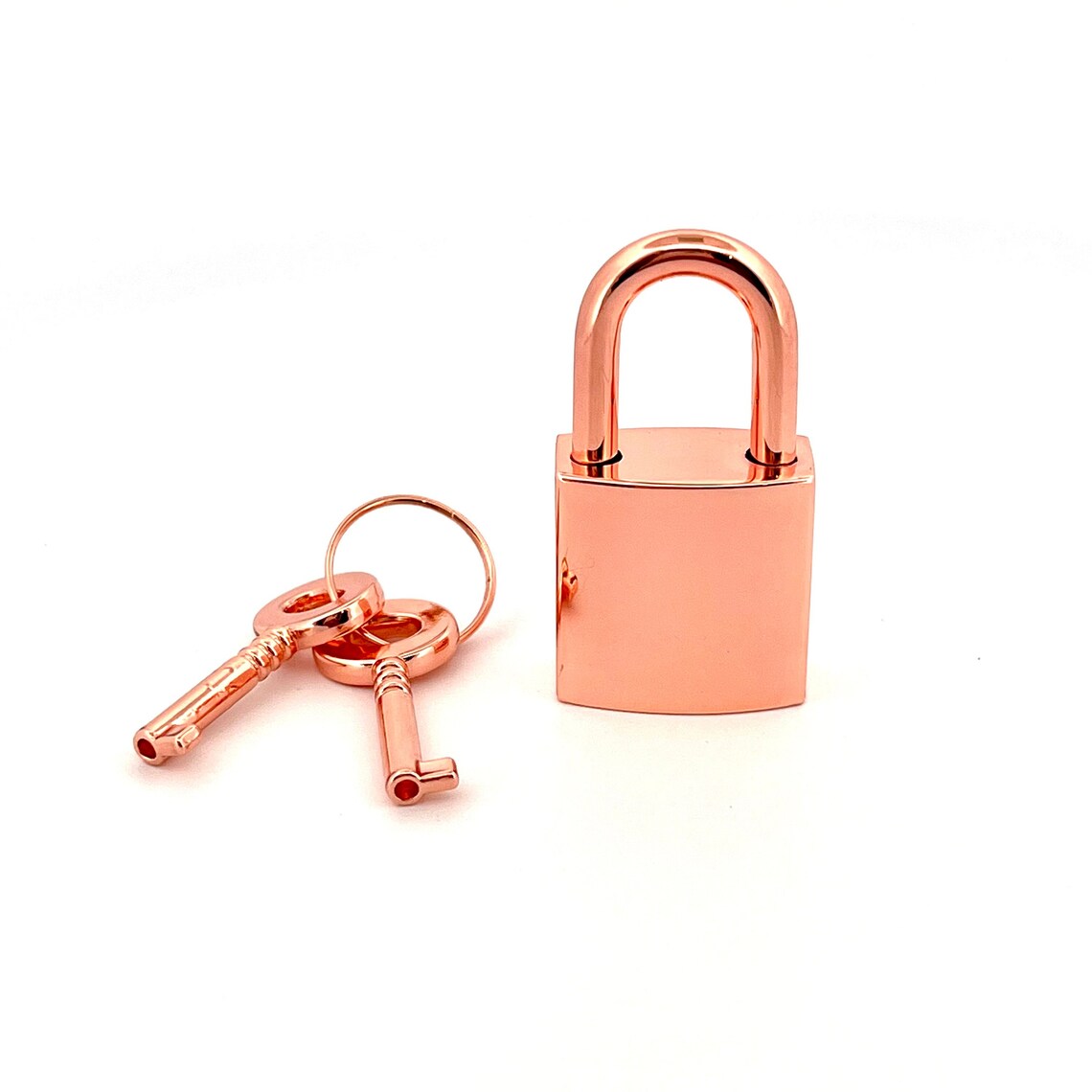 Small Rose Gold Square Padlock Lovelock With Keys - Etsy