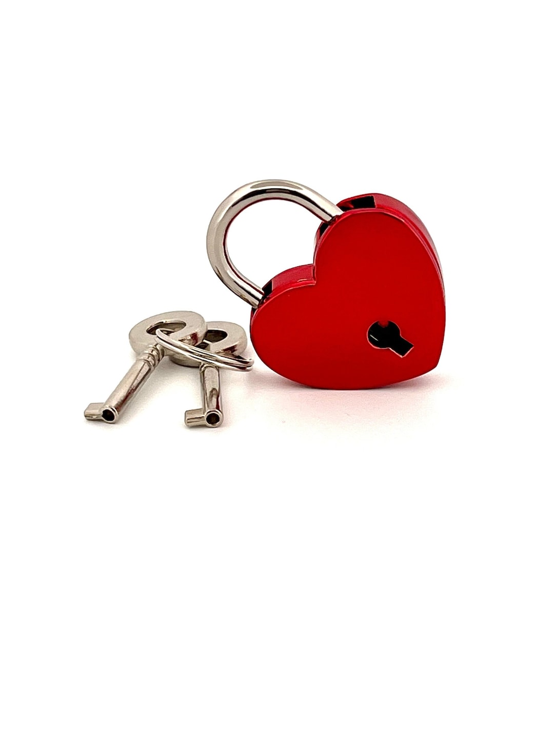 Small Red Heart Padlock Lovelock With Keys - Etsy
