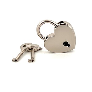 Small Silver Heart Padlock Lovelock With Keys - Etsy