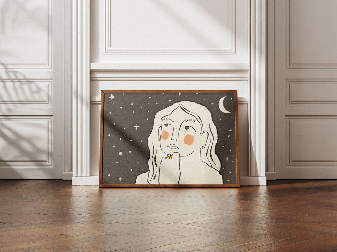 Portrait Print, Hand Drawn Sketch Print, Trendy Print, Home Inspo, Wall ...