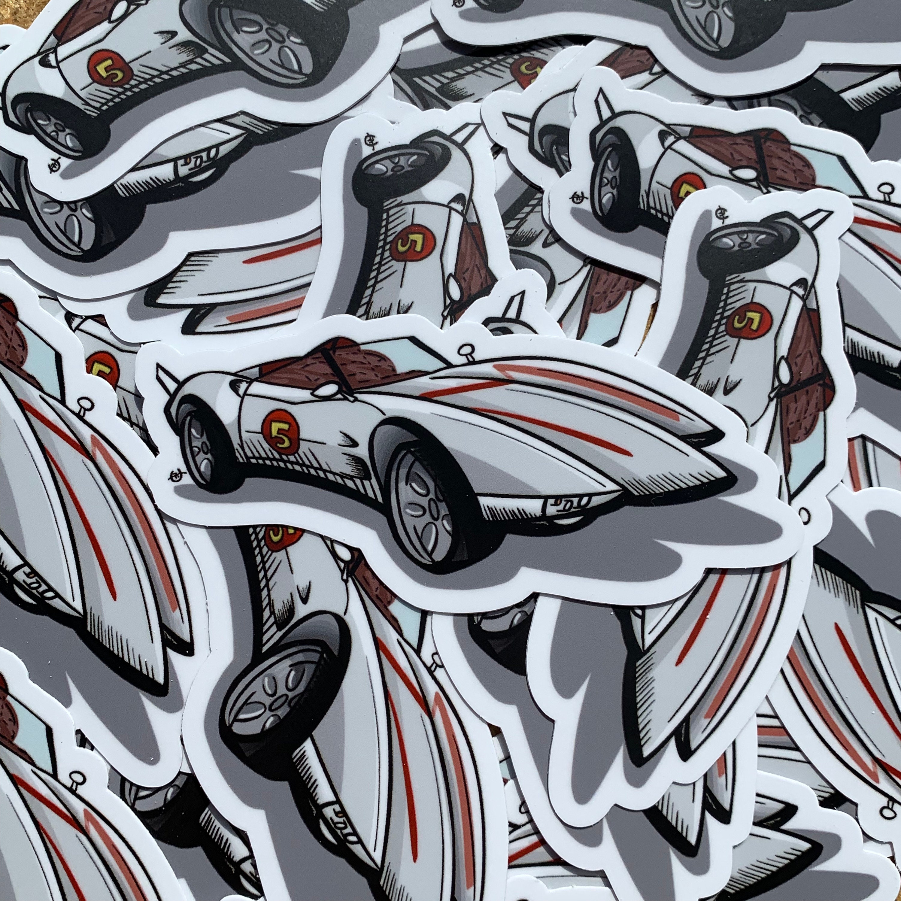 Mach Five Speed Racer Car Sticker - Etsy