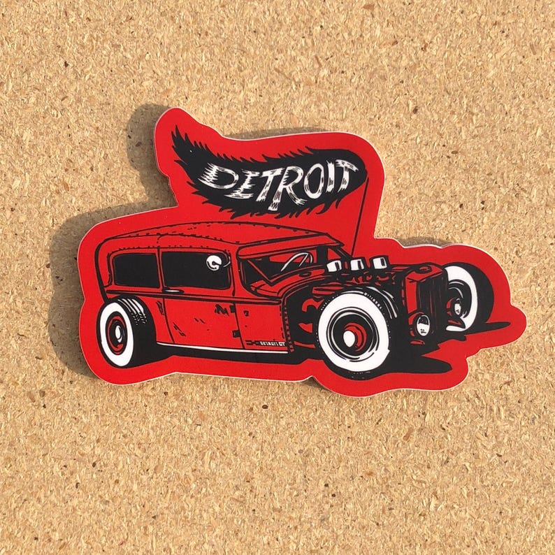 Detroit Rat Rod - Sticker - Etsy