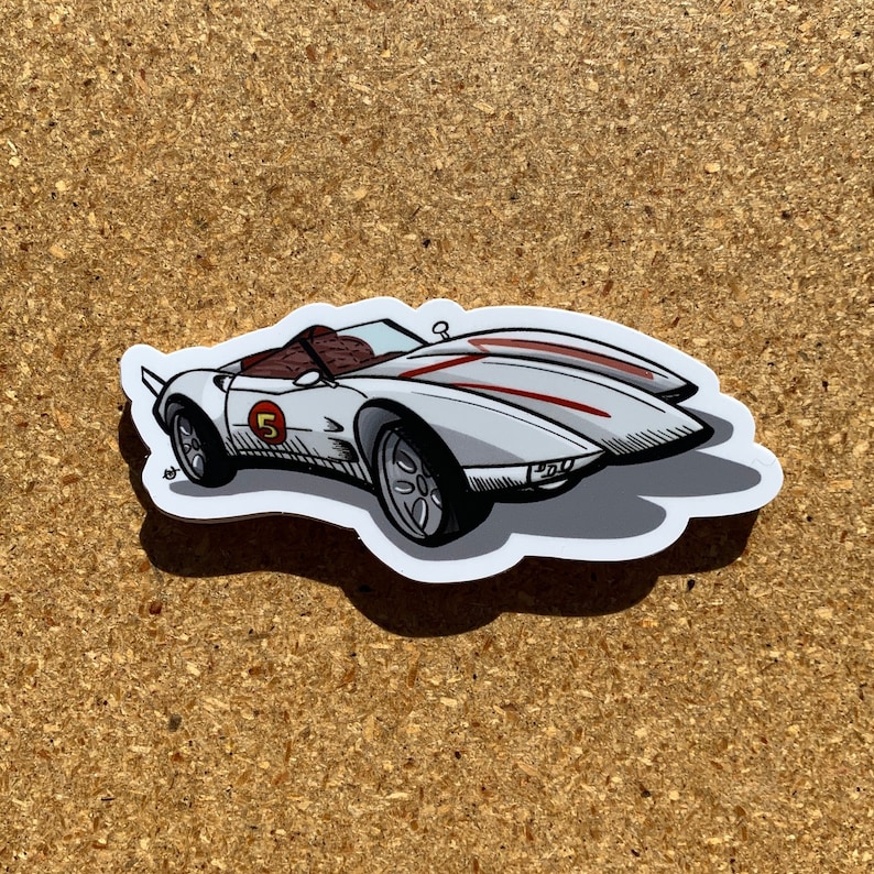 Mach Five Speed Racer Car Sticker - Etsy