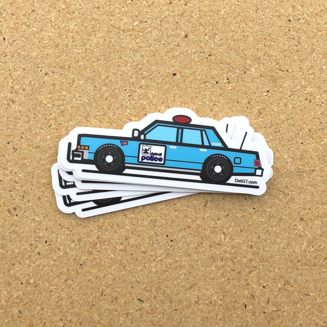 Classic Detroit Police Cruiser Sticker - Etsy