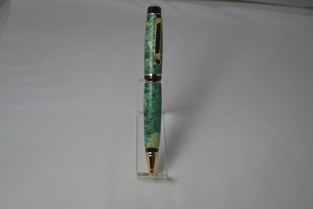 Green Boxwood Elder Burl Cigar Pen Gold Plated Finish - Etsy