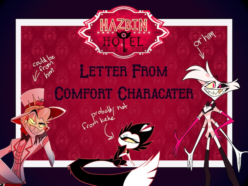 Digital Letter From Comfort Character (hazbin Hotel) - Etsy