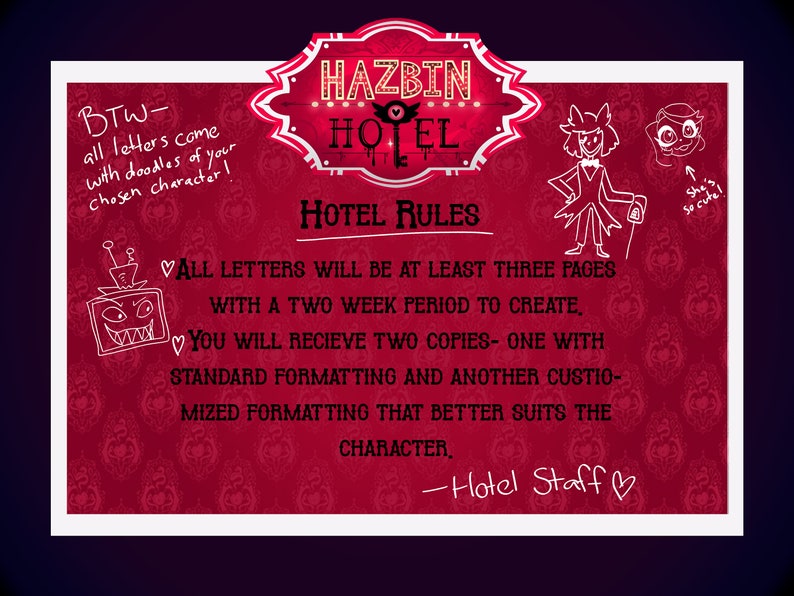 Digital Letter From Comfort Character (hazbin Hotel) - Etsy