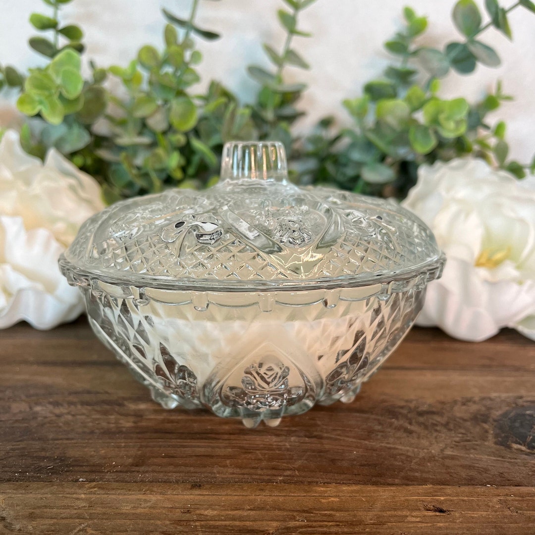 Scented Candle, Vintage Candle, Glass Candy Dish, Soy Candle, Luxury ...