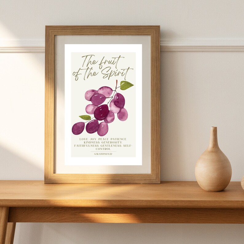 Fruit of the Sprit Art Print | Digital Download | Bible Verse Prints ...