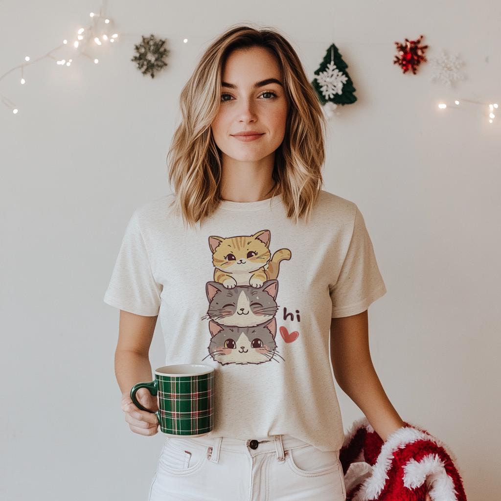 Adorable Stack of Cats , Cartoon Cat PNG, Happy Cat, Cat Lover, Cat ...