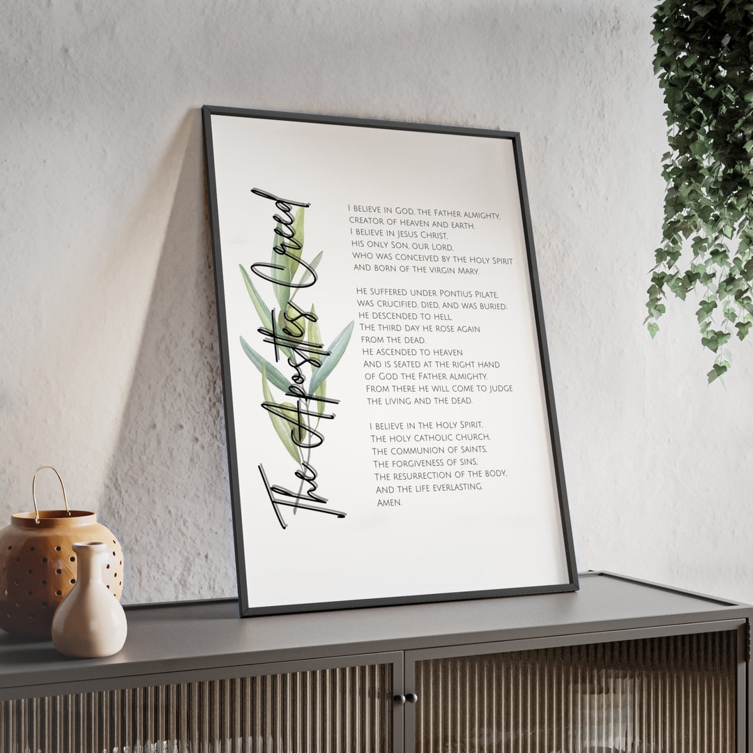 Apostles Creed, Christian Wall Art, Bible Verse Sign, Christian Home ...