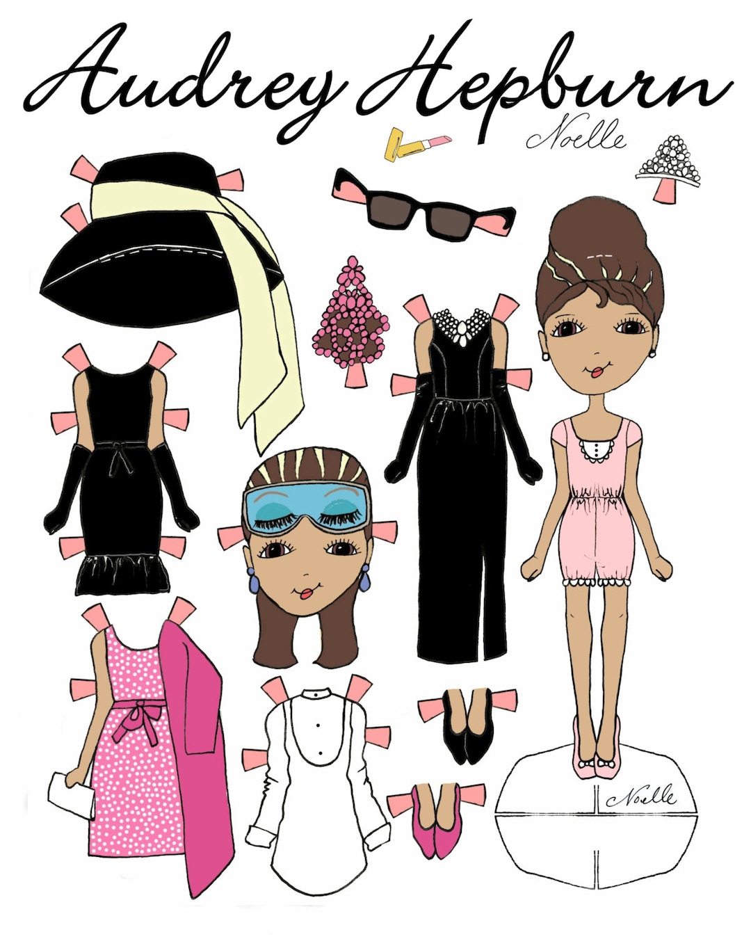 Audrey Hepburn, Doll-face Printable Paper Doll/art Print, Breakfast at ...