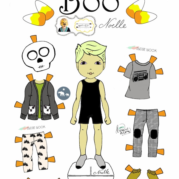 Skeleton Paper Doll - Etsy