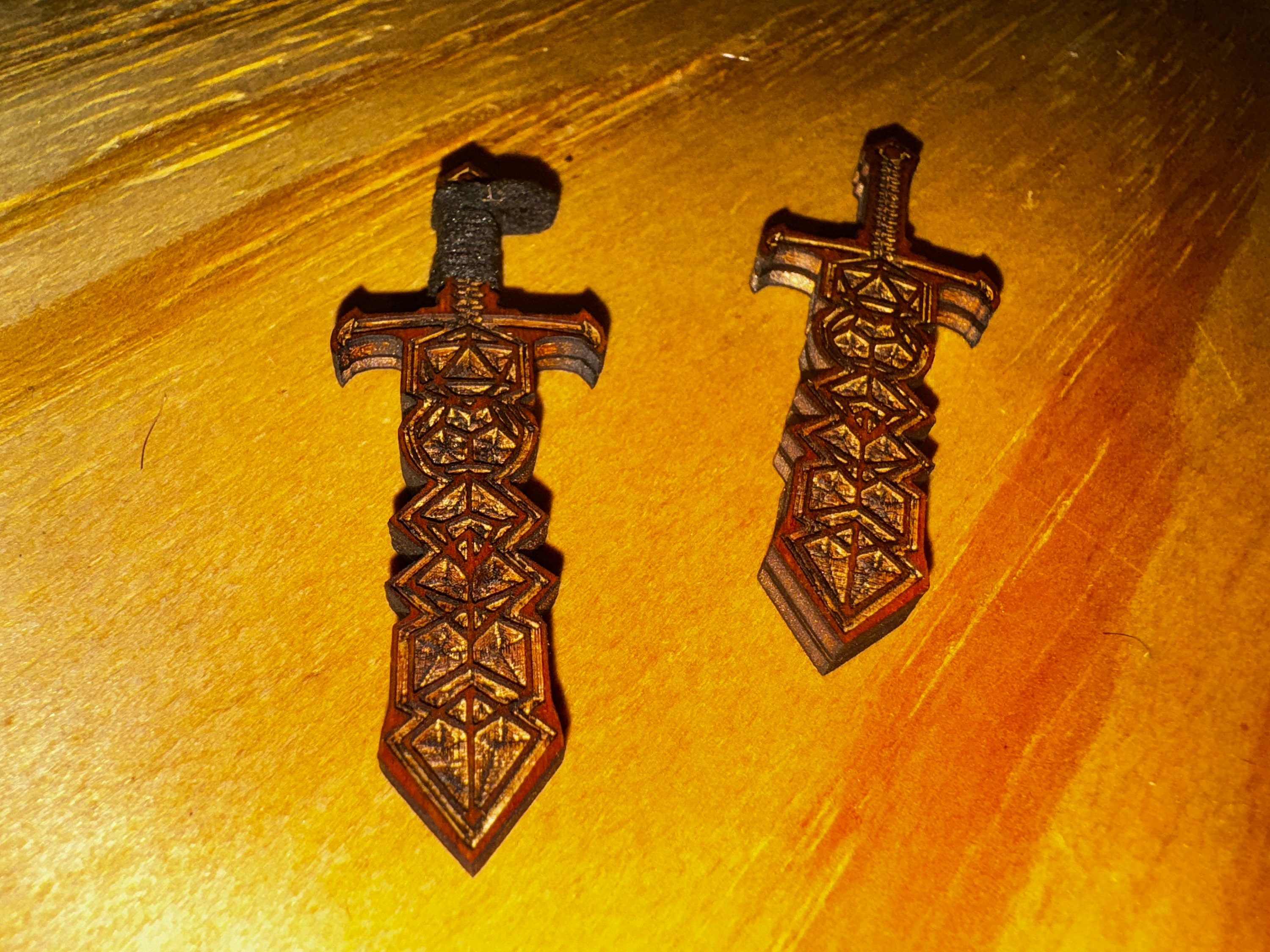 Laser-cut Wooden Dice Sword Keychain - RPG Gamer Gear - Etsy