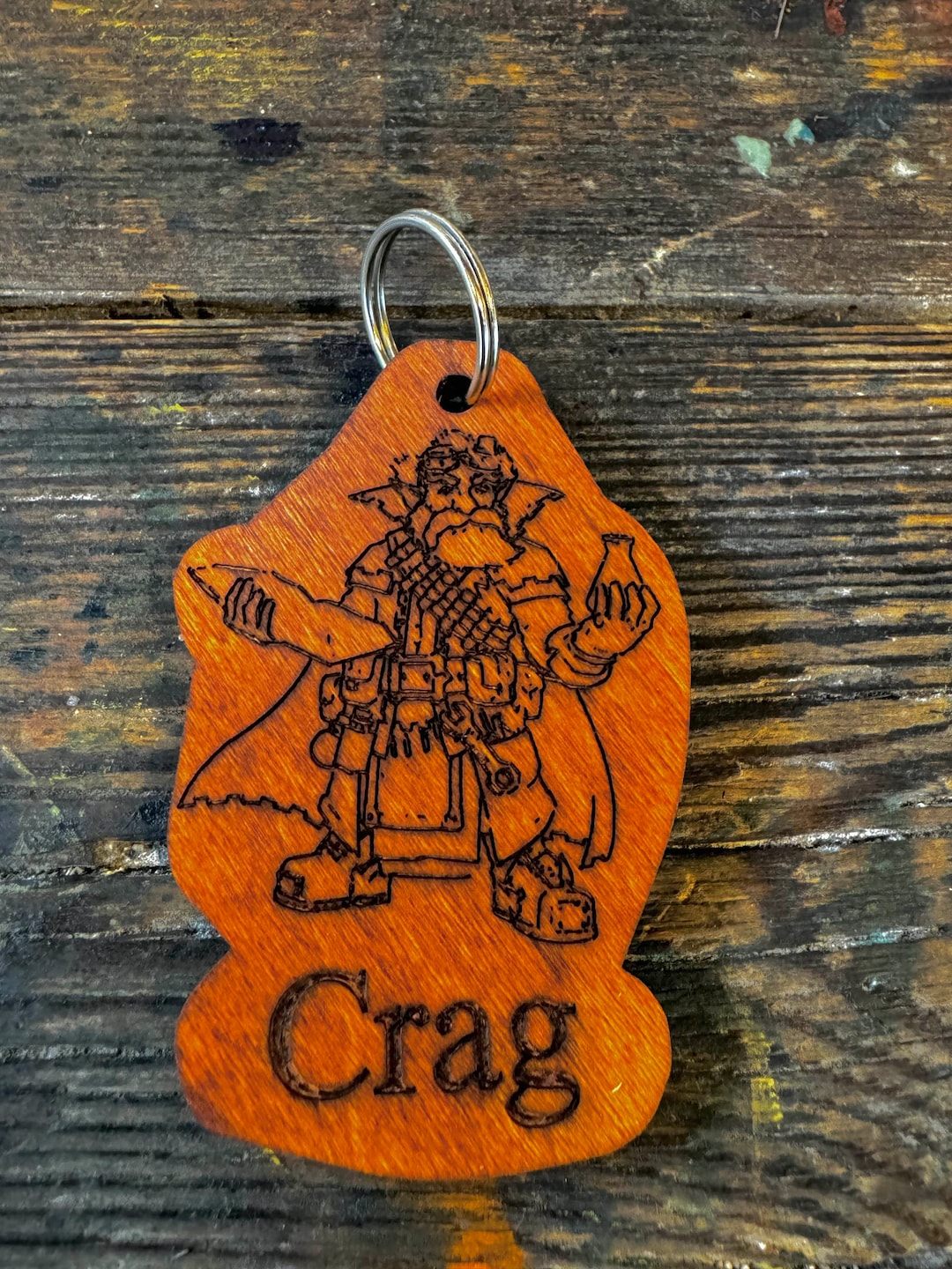 Custom DND Character Wooden Keychain - Laser-cut, Double-sided ...