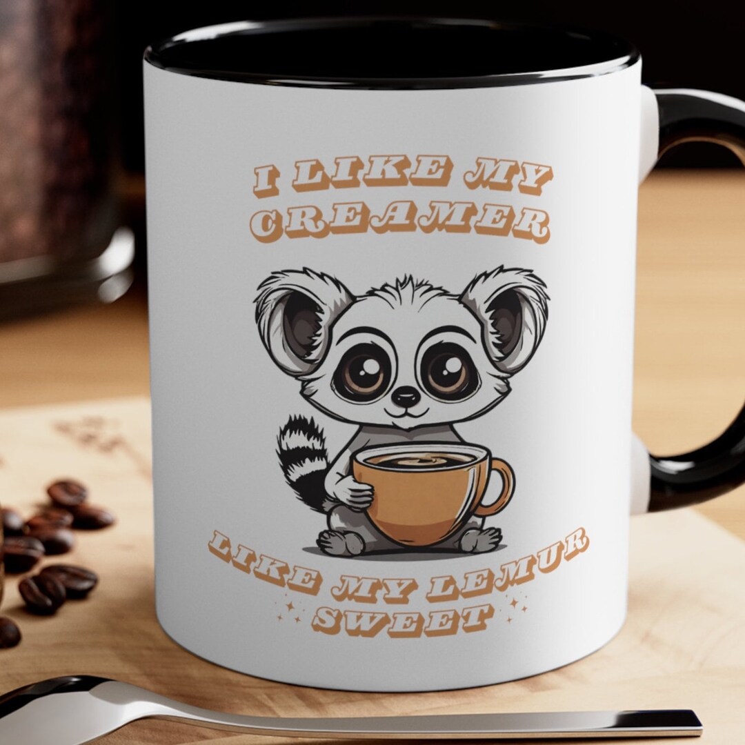 Cute Lemur Print Coffee Mug Whimsical Kitchenware Morning Coffee ...