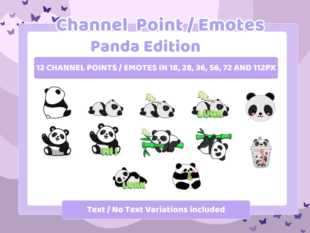 Panda CHANNEL POINTS /kawaii / Cute Sub Badges / Badges for Streamers ...