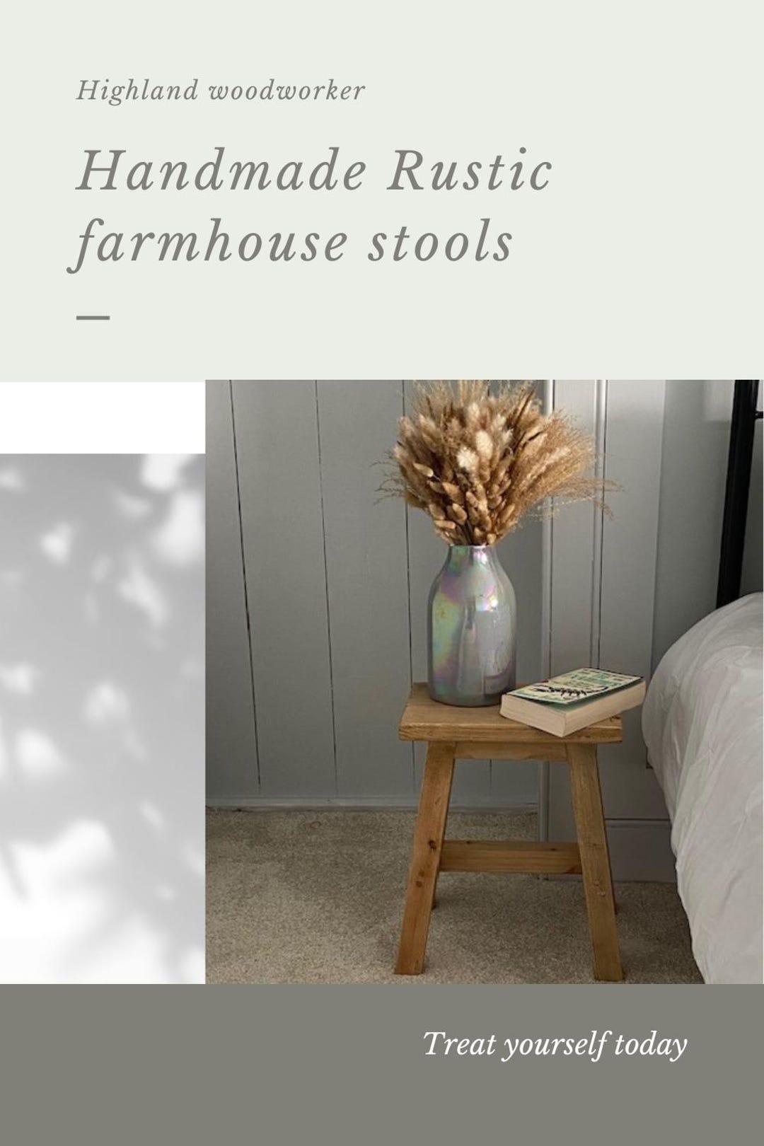 Handmade Rustic Wooden Milking Stool: Farmhouse Decor, Side Table - Etsy UK
