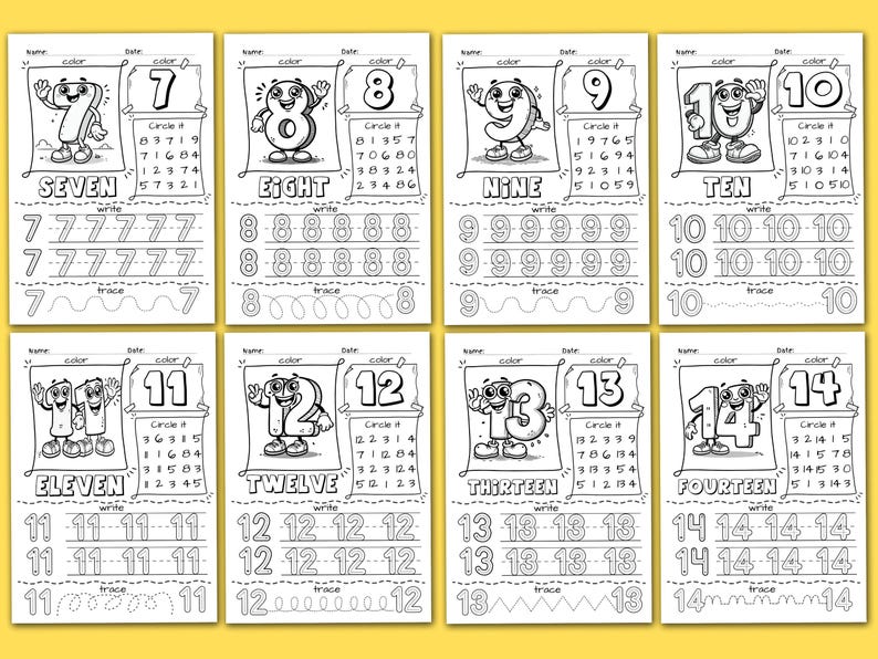 Numbers 1 to 30 Coloring Worksheets for Kids, Fun & Educational Number ...