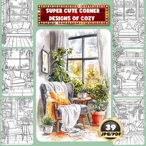 Super Cute Corner Designs of Cozy Coloring Book, Little Corner Coloring ...