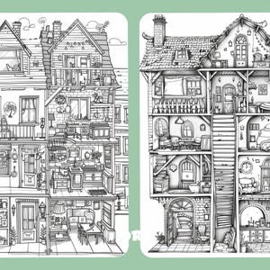 House With Multiple Floors Coloring Book: Architect Interior Design ...