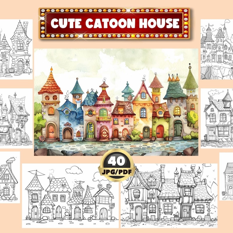 Cartoon House - Etsy UK