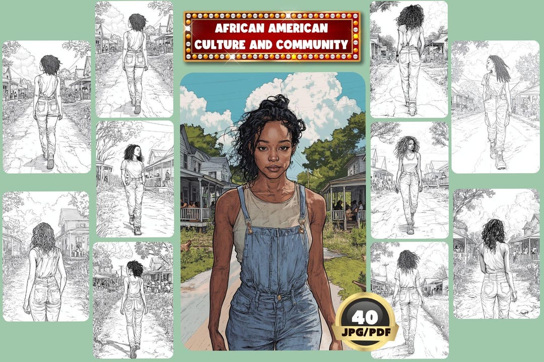 Black Woman Coloring Book: African American Culture (printable PDF) - Etsy