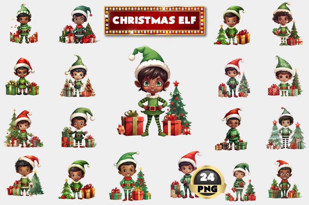 Christmas Elf Clipart, Christmas Elves Clipart, Christmas Elf Boy and ...