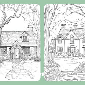 English Country House Digital Coloring Book, English Style House ...