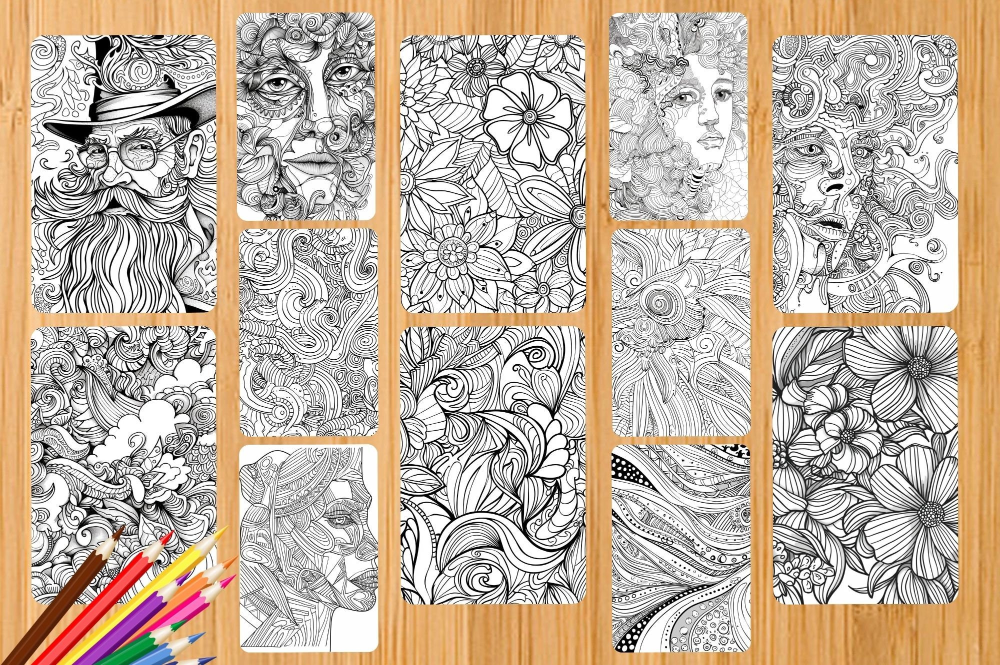 Doodle Art Coloring Book, Therapy Coloring, Instant Download, Floral ...