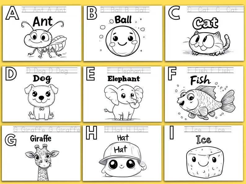 Alphabet ABC Mix Coloring Book for Kids, A to Z Worksheets Coloring ...