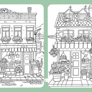 Flower Shop Coloring Book: Storefront Architect Designs (printable PDF ...