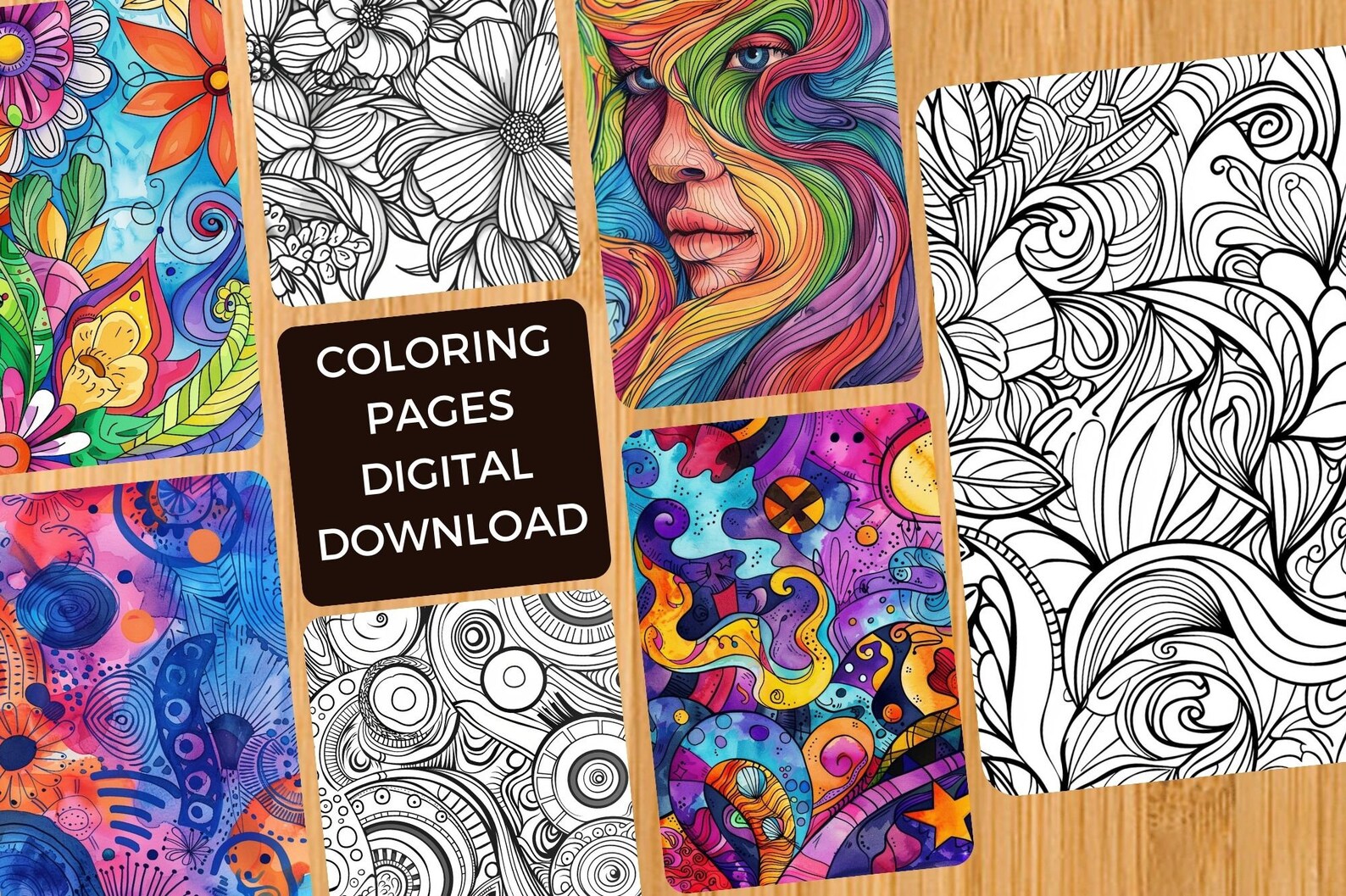 Doodle Art Coloring Book, Therapy Coloring, Instant Download, Floral ...