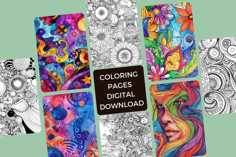 Doodle Art Coloring Book, Therapy Coloring, Instant Download, Floral ...