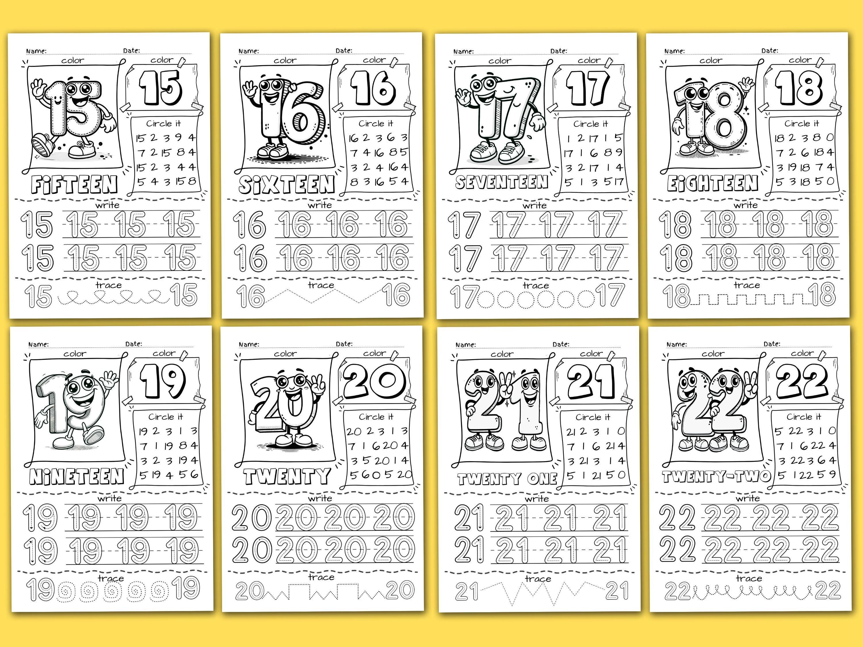 Numbers 1 to 30 Coloring Worksheets for Kids, Fun & Educational Number ...