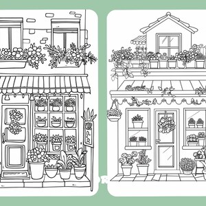 Flower Shop Coloring Book: Storefront Architect Designs (printable PDF ...