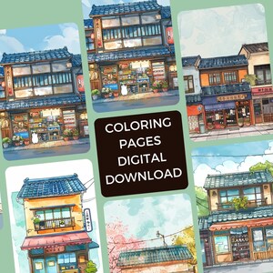 Japanese Storefronts Coloring Book: Shophouse Designs (printable PDF ...