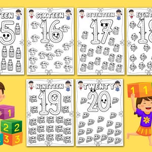 Trace Number 0-20 Worksheets Coloring, Digital Coloring, Instant ...