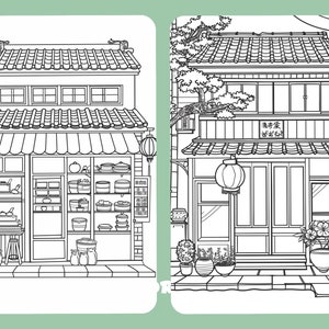 Japanese Storefronts Coloring Book: Shophouse Designs (printable PDF ...