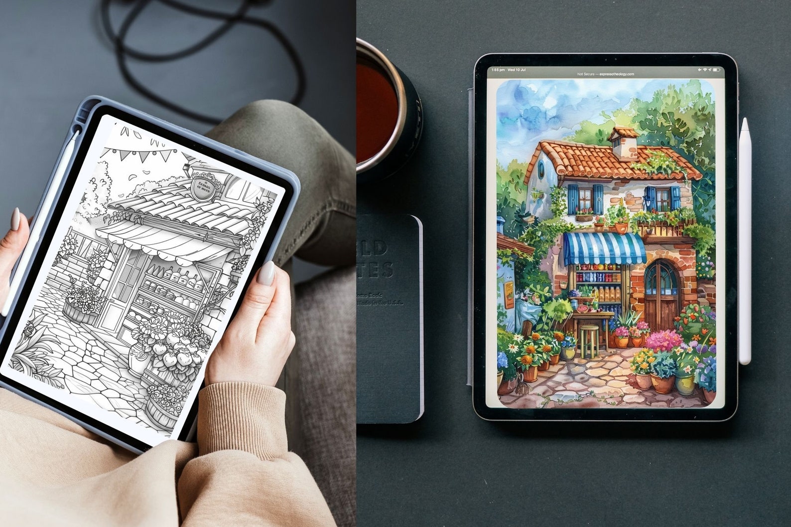 Quaint Little Grocery Store Coloring Book, Shop House, Shop Frontside ...