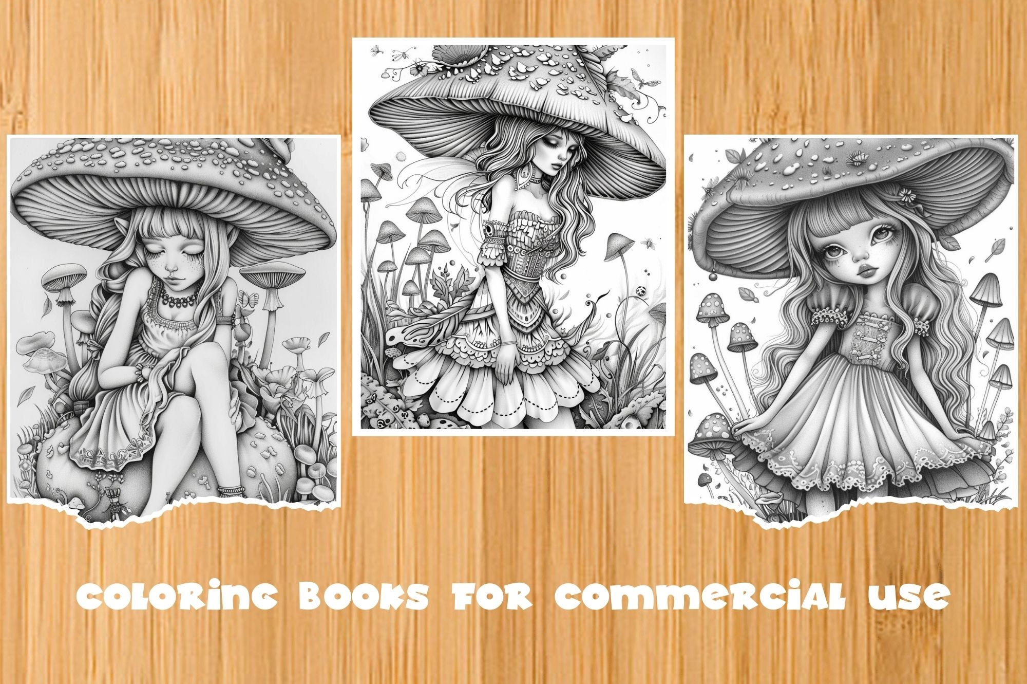 Mushroom Fairy Coloring Book Printable PDF, Fantasy Floral Mushroom ...