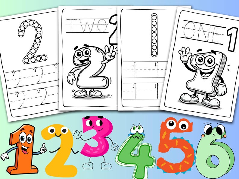 Hojas para colorear de los números del 1 al 10, hojas para colorear de ...