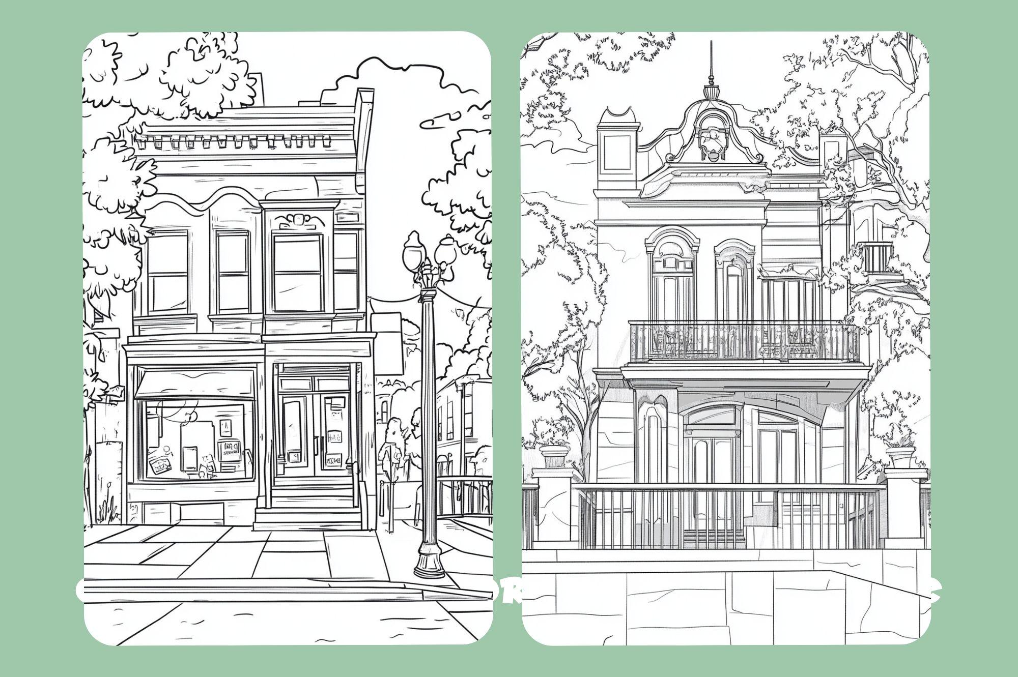 Reno Historic Buildings Coloring Book: Grayscale Old Architecture ...