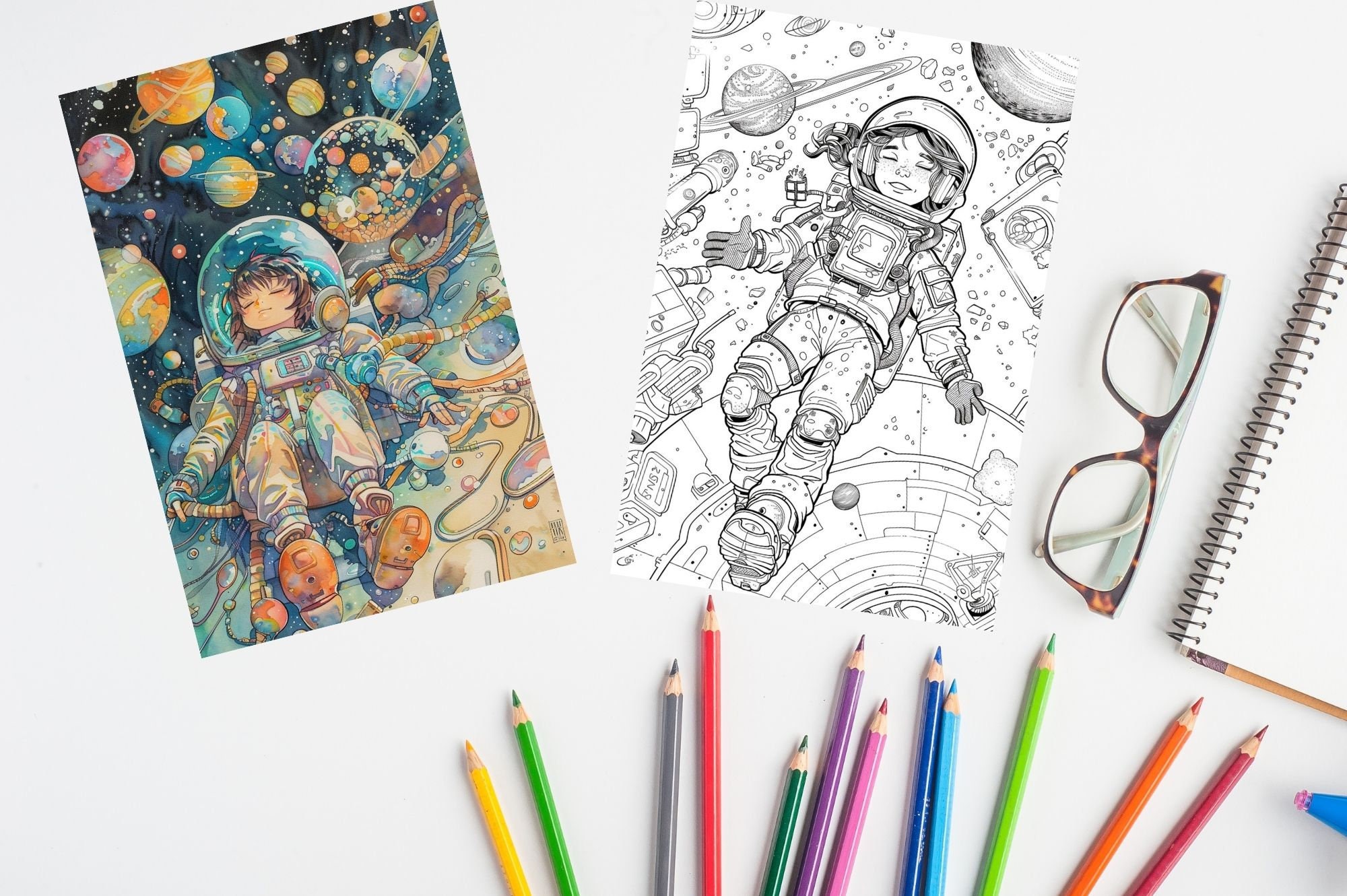 Inside the Rocket Ship Coloring, Digital Download for Adult and Kids ...
