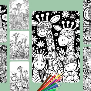 Doodle Animal Family Coloring Book: Grayscale Printable (PDF) - Etsy