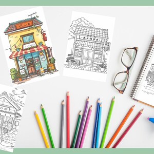 Kawaii Tiny Japanese Restaurant Coloring Book, Cute Sushi Shop, Japan ...